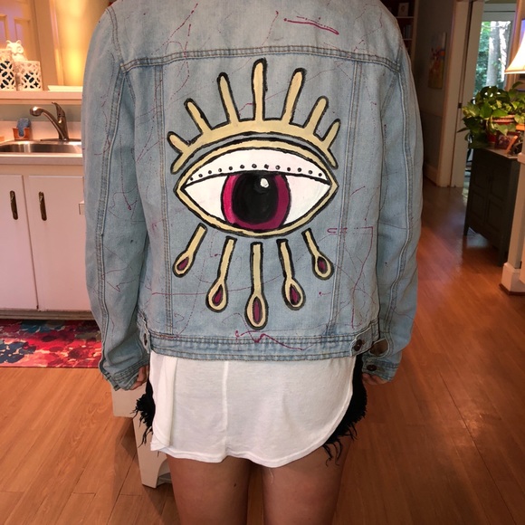 Jackets & Coats | Custom Painted Thrifted Denim Jacket | Poshmark